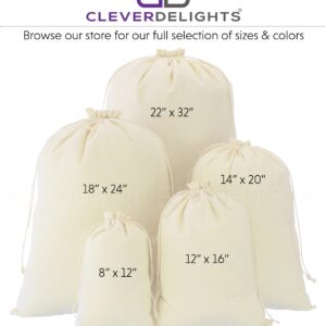 CleverDelights Cotton Bags - 18" x 24" - 20 Pack - Premium Drawstring Storage Muslin Bag - 18x24 Inch