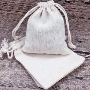 Hapdoo 24 Pack Cotton Muslin Bags with Drawstring Gift Bags Jewelry Pouches Sacks for Wedding Party and DIY Craft, 4 x 5 Inches…