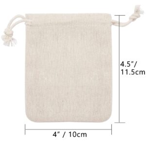 Hapdoo 24 Pack Cotton Muslin Bags with Drawstring Gift Bags Jewelry Pouches Sacks for Wedding Party and DIY Craft, 4 x 5 Inches…