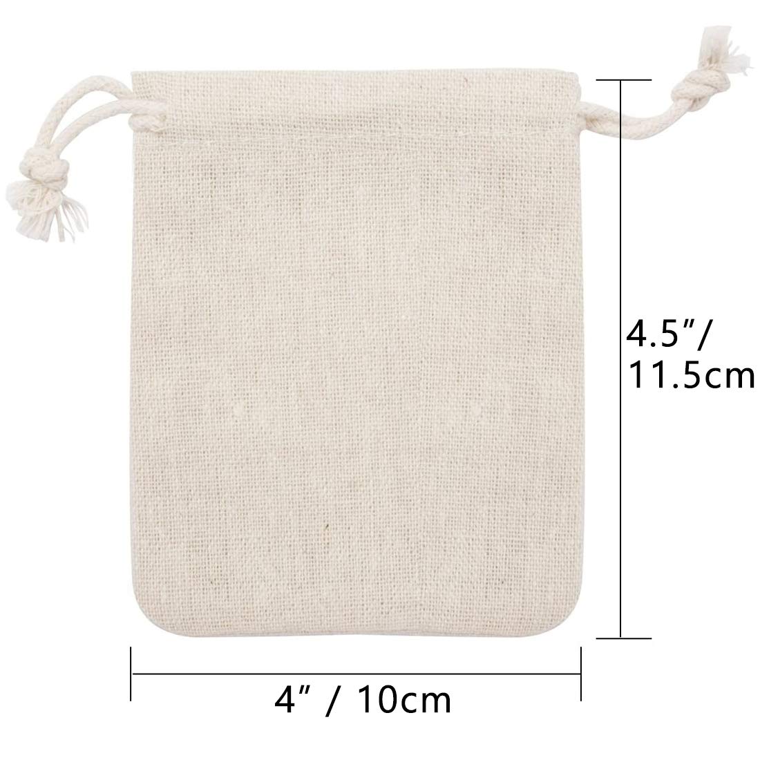 Hapdoo 24 Pack Cotton Muslin Bags with Drawstring Gift Bags Jewelry Pouches Sacks for Wedding Party and DIY Craft, 4 x 5 Inches…