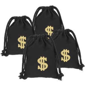 zerodeko 4pcs bag money bag money treat bag sign carrying sack festival cosplay supplies gift bag pirate party supplies toy storage bag cotton drawstring canvas bag women's