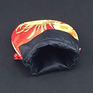 Cotton Filled Chinese Silk Brocade Jewelry Pouch Floral Drawstring Small Brand Craft Packaging Bag Birthday Party - (Color: Red)