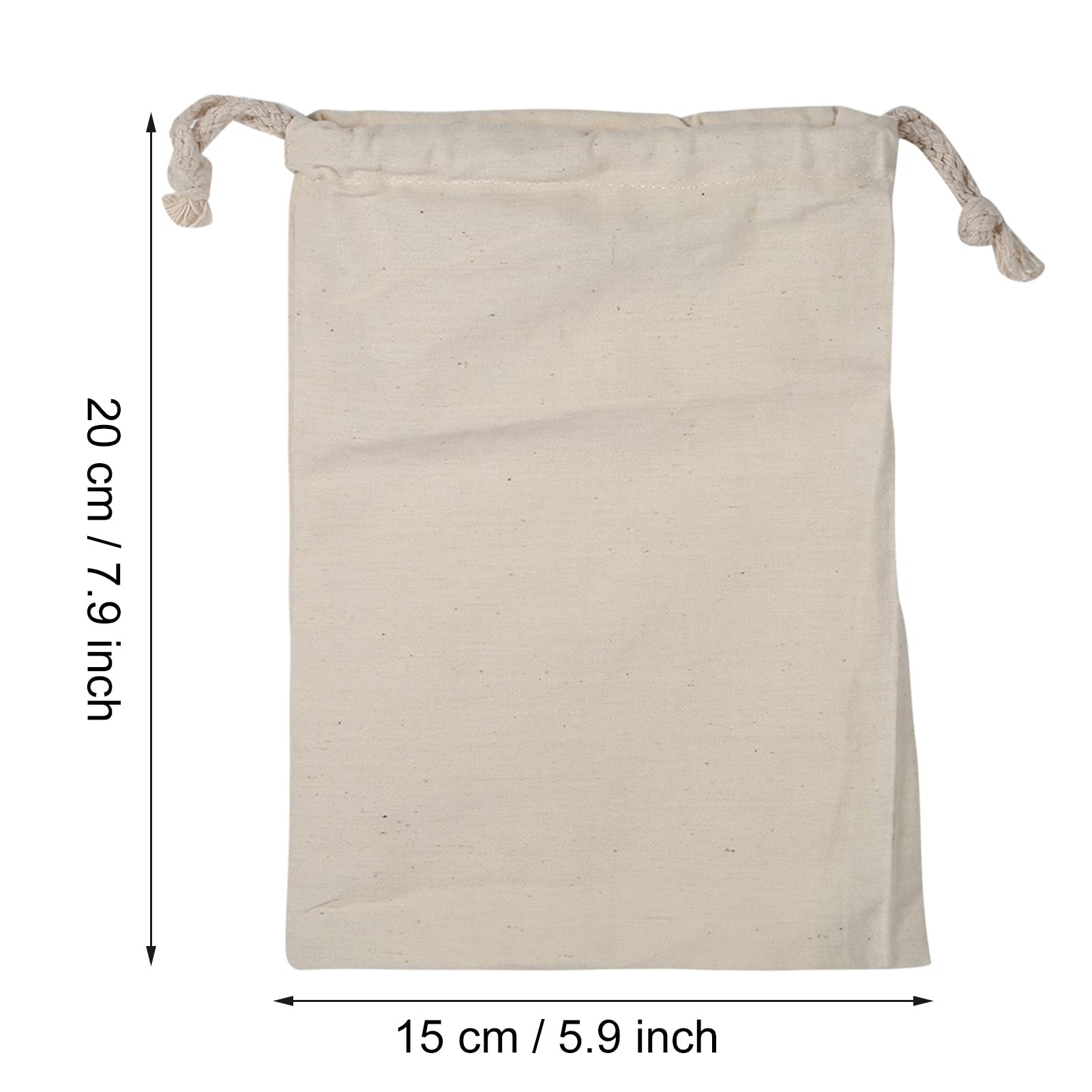 Household Plain Cotton Drawstring Storage Laundry Sack Stuff Beach Canvas Produce Bag for Travel Home Use (15 * 20cm),Cotton Storage Bags with Drawstrings, Cotton Storage Bags with Drawstrings, Ho