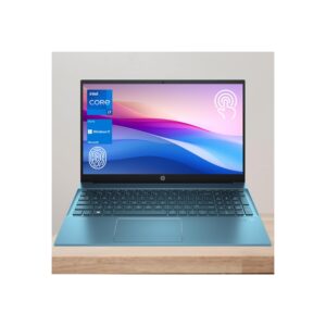 hp pavilion 15t-eg300 laptop, 15.6" fhd touchscreen display, intel core i7-1355u processor, 32gb ram, 1tb ssd, webcam, fp reader, hdmi, wi-fi 6, windows 11 home, forest teal