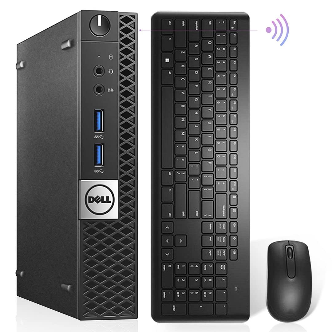 Dell Mini PC OptiPlex 7040 Micro Desktop,i7 6700T Quad Core Up to 3.6GHz,16GB DDR4 128GB M.2 SSD+1TB SSD,AX210 Built-in WIFI 6E + Bluetooth 5.2,HDMI Windows 10 Pro,Wireless Keyboard & Mouse (Renewed)