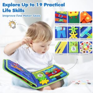 URMYWO Busy Board for Toddlers, Montessori Toys Busy Book for 1 2 3 4 Year Old Toddlers Preschool Learning Activities with Alphabet Number, Animal Travel Toys Gifts for Plane Car Motor Skills