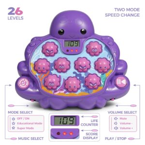 KukuFun Toys for 2 3 4 5 Year Old Boy,Toddler Toys Age 2-4, Whack A Mole Flog Octopus Game Toys with Light Sound for Kids Boys Girls, Baby Toy for Early Learning, Birthday for Toddler