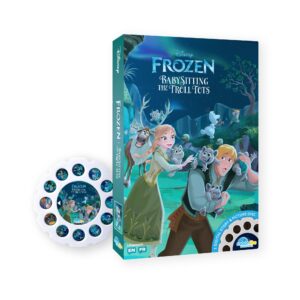 moonlite storytime frozen babysitting the troll tots storybook reel, a magical way to read together, digital story for projector, fun sound effects, learning gifts for kids age 1 year and up