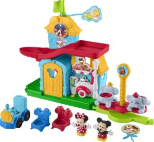 fisher-price little people toddler toy disney mickey & friends playset with sounds & phrases for ages 18+ months