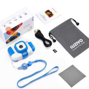 SUZIYO Kids Camera, Best Birthday Electronic Toys for Children, Digital Video Camcorder for Toddlers Age 3 4 5 6 7 8 9 Years Old Boys Girls (with 32G Micro SD Card,Blue)