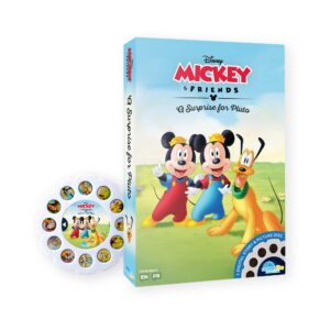 moonlite storytime mickey and friends a surprise for pluto storybook reel, a magical way to read together, digital story for projector, fun sound effects, learning gift for kids ages 3+ years and up