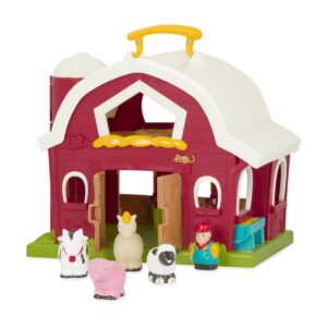 battat – classic barn playset – farm toys for toddlers – farm animals – farmer's barn with carry handle – 18 months + – big red barn