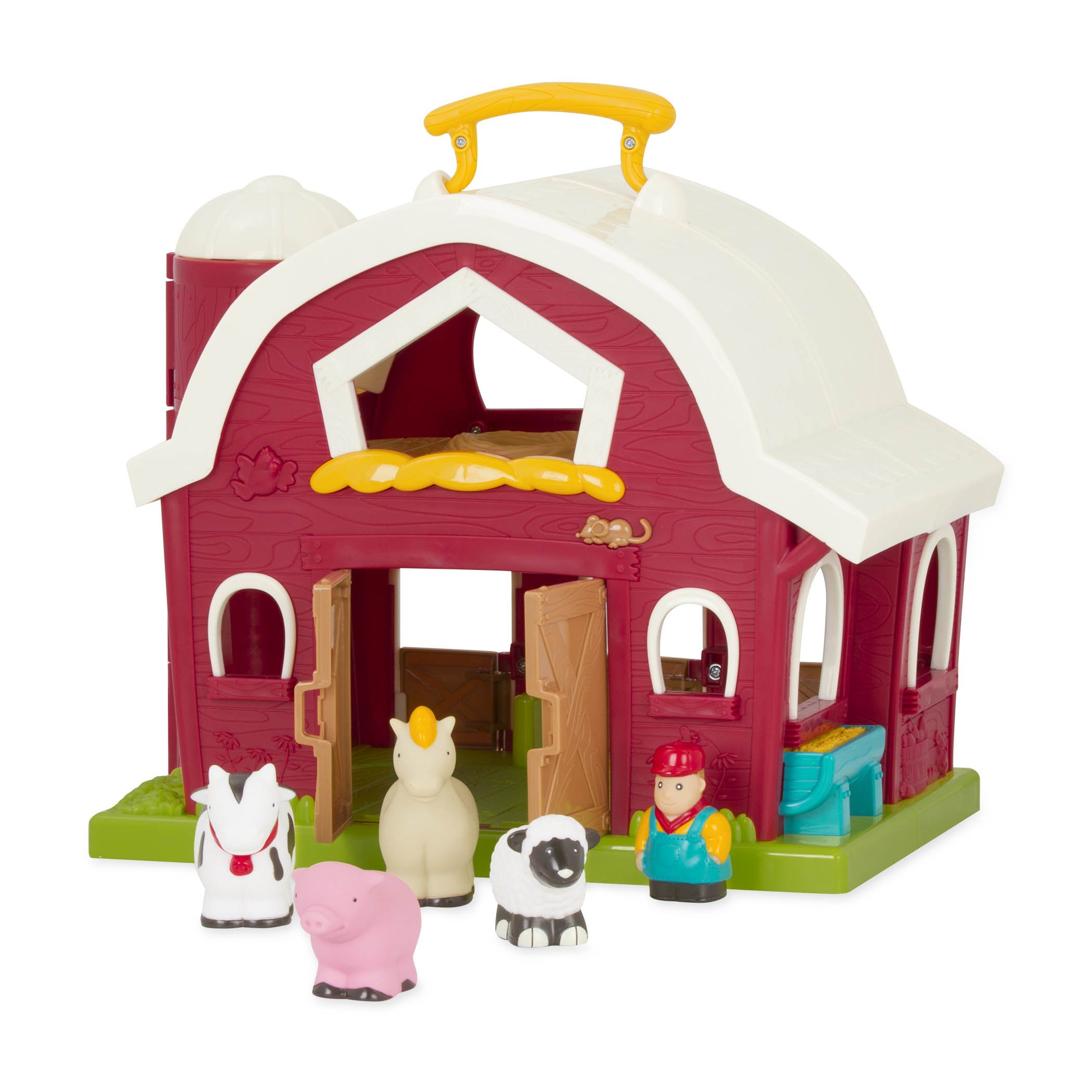 Battat – Classic Barn Playset – Farm Toys For Toddlers – Farm Animals – Farmer's Barn With Carry Handle – 18 Months + – Big Red Barn