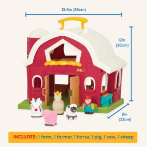 Battat – Classic Barn Playset – Farm Toys For Toddlers – Farm Animals – Farmer's Barn With Carry Handle – 18 Months + – Big Red Barn