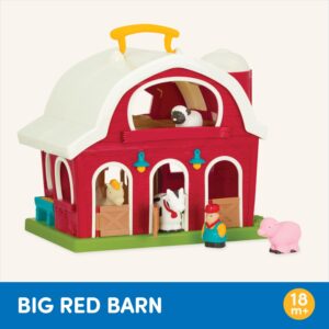 Battat – Classic Barn Playset – Farm Toys For Toddlers – Farm Animals – Farmer's Barn With Carry Handle – 18 Months + – Big Red Barn