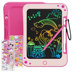 tekfun toddler kids toys gifts - 8.5 inch lcd writing tablet kids doodle board with stickers colorful drawing tablet, kids birthday gifts toys for 3 4 5 6 7 years old girls (pink)