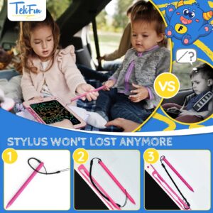 TEKFUN Toddler Kids Toys Gifts - 8.5 Inch LCD Writing Tablet Kids Doodle Board with Stickers Colorful Drawing Tablet, Kids Birthday Gifts Toys for 3 4 5 6 7 Years Old Girls (Pink)