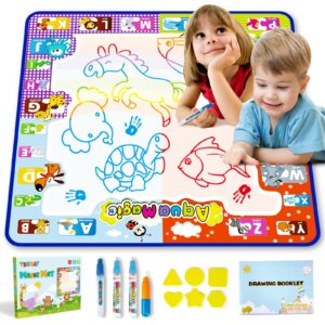 yeebay water doodle mat,learing toys for 3,4 year old girls/boys - mess free painting writing doodle activity mat - ideal gifts for aged 3+ toddler, kids