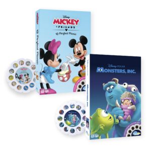 moonlite storytime storybook reels, 2 story set, mickey and friends a perfect picnic and monsters inc, digital stories for projector, toddler early learning gifts for kids ages 12 months and up