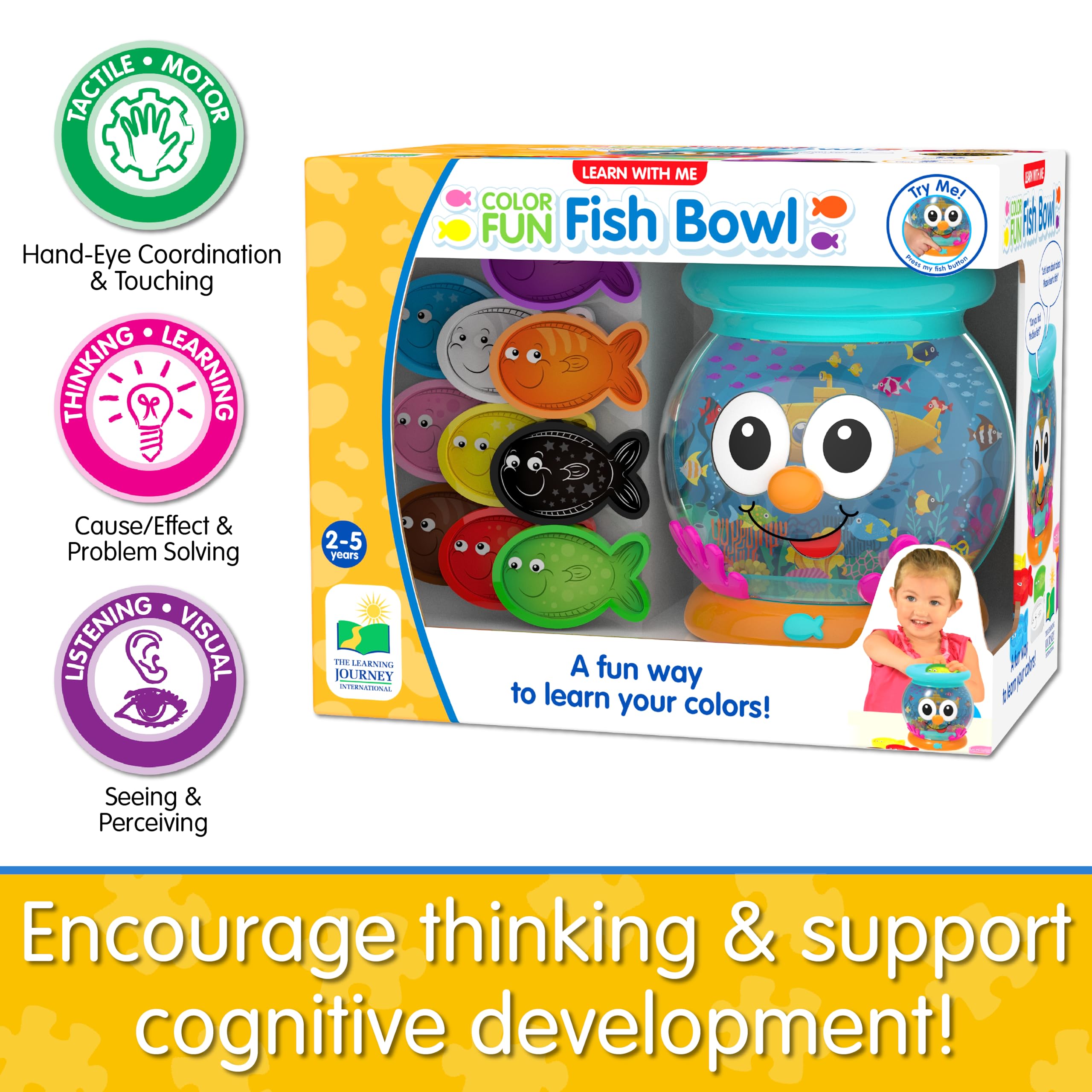 The Learning Journey: Learn With Me - Color Fun Fish Bowl - Color Teaching Toddler Toys & Gifts for Boys & Girls Ages 2 Years and Up - Preschool Learning Toy, Multicolor