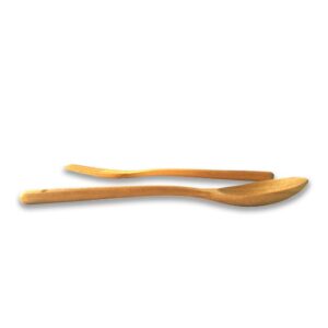 de Bois Dessert Spoon & Fork l Organic Teak l Spoon & Fork Dessert l Non Toxic Wooden Kitchen Utensils l Gift For Who Loved Healthy & Clean