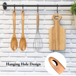 12.5 Inch Large Wooden Spoon for Cooking Utensils Serving Spoon Beech Wood Spatula Long Handle Stirring Spoon Non Stick Kitchen Utensil Big Mixing Cooking Spoon