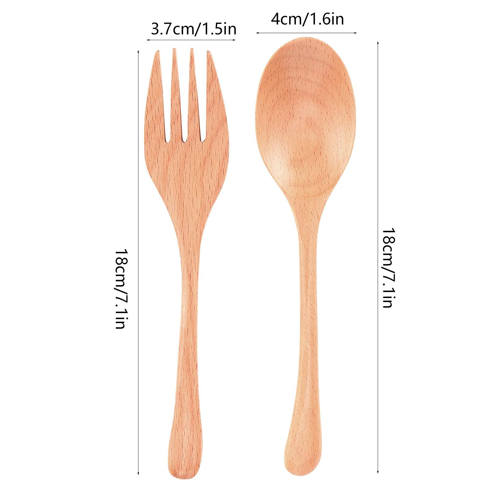 MISNODE 2Pcs Wooden Spoon Set Spoon Fork Set for Eating Mixing Stirring, Sauce Spoon Japanese Style Tableware Kitchen Utensil for Home Kitchen Restaurant