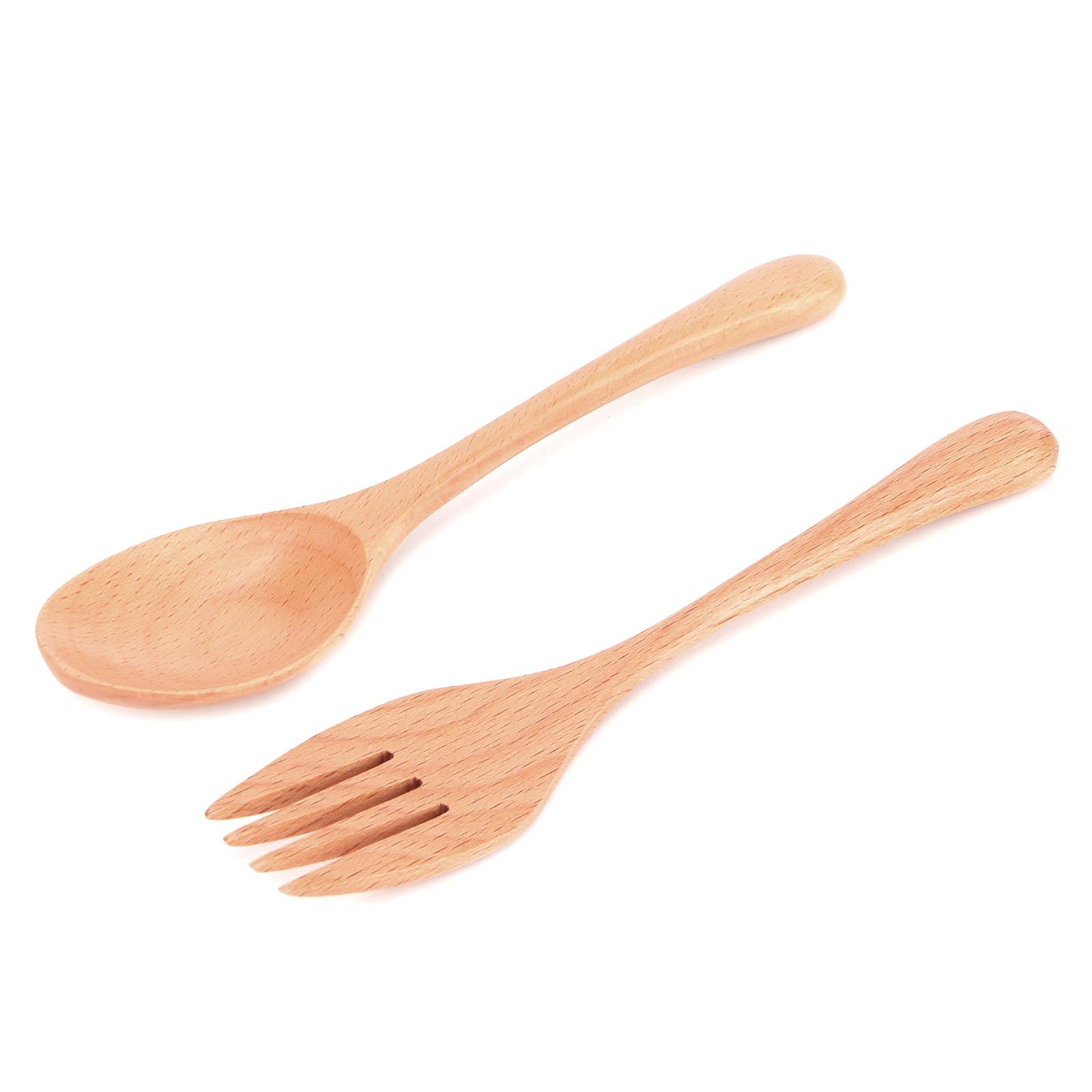 MISNODE 2Pcs Wooden Spoon Set Spoon Fork Set for Eating Mixing Stirring, Sauce Spoon Japanese Style Tableware Kitchen Utensil for Home Kitchen Restaurant