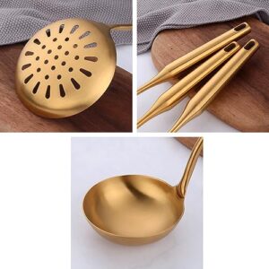 Metal Frying Fish Turn Over Shovel Cooking Utensils Set Serving Fork Spoon Skimmer Slotted Spaghetti Spoon Soup Ladle for Kitchen