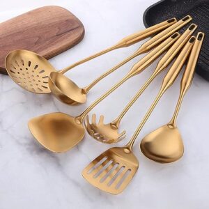 Metal Frying Fish Turn Over Shovel Cooking Utensils Set Serving Fork Spoon Skimmer Slotted Spaghetti Spoon Soup Ladle for Kitchen