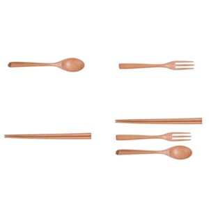 FLYUFO Kitchen Spoons Wooden Spoon Fork Teaspoon Catering Rice Soup Bamboo Cooking Utensil Kitchen Teaspoon Tableware Accessories，2 Pcs