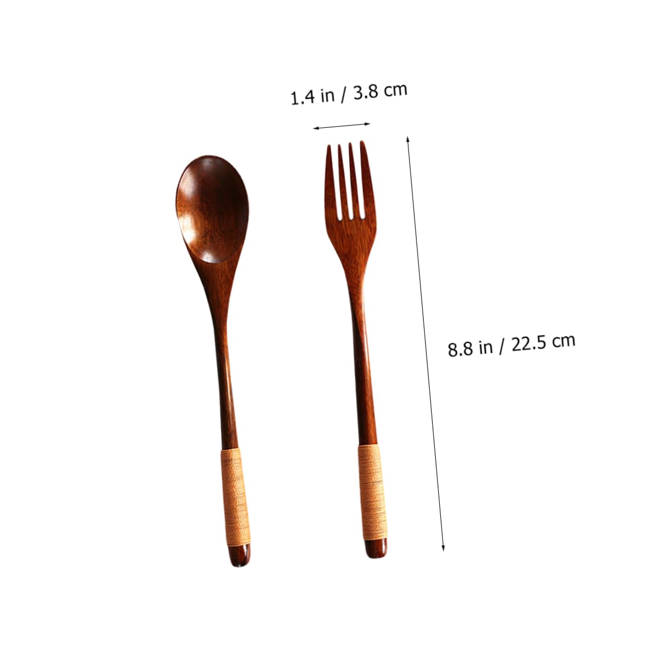 Amosfun Japanese Wooden Handle Fork and Spoon Pasta Server Utensil Wooden Spoon and Fork Wood Soup Porcelain Soup Spoons Wooden Spoon Fork Chopsticks for Eating Ice Major Travel Friendly