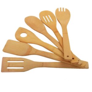 6pcs wooden spoons for cooking wooden kitchen cookware spatula spoon slotted spatula salad fork nonstick kitchen utensil set accessories