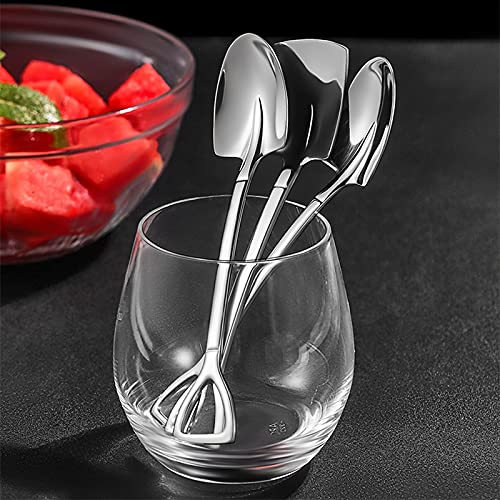 Cooking Spoons 304 Stainless Steel Net Red Shovel Spoon Creative Cute Small Spoon Household Watermelon Artifact Special Shovel Spoon 4pcs Table Spoons (Color : C)