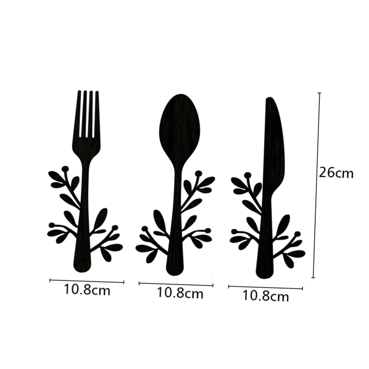 ABOOFAN 3pcs Wooden and Fork Pendant Cafe Restaurant Bar Sign Farmhouse Wooden Wall Plaque Hanging Wood Wall Art Country Home Decor Utensil Pendant for Home Tableware Wall Hanging