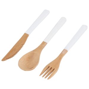 japanese wooden cutlery set,wooden cutlery spoons forks knives japanese wooden cutlery set safe cutlery set for kitchen (white)