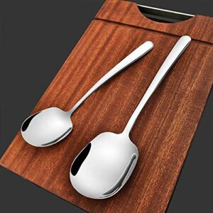 Cooking Spoons 304 Stainless Steel Public Spoon Long Handle Distributing Spoon Hotel Restaurant Public Spoon Distributing Spoon Canteen Distributing Spoon 1pcs Table Spoons (Size : Small)