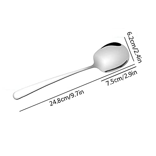 Cooking Spoons 304 Stainless Steel Public Spoon Long Handle Distributing Spoon Hotel Restaurant Public Spoon Distributing Spoon Canteen Distributing Spoon 1pcs Table Spoons (Size : Small)