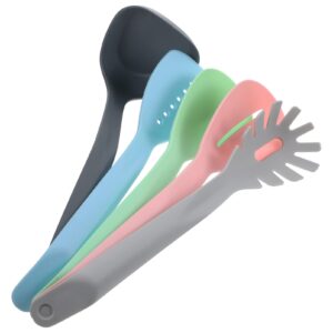 upkoch 1 set colorful nylon kitchenware set turners spoons nylon cooking utensil nylon mixing spoon nylon pasta spoon kitchen spatula utensils pasta fork pasta server fold frying spatula