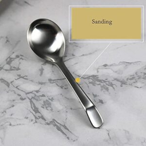 cooking spoons 304 stainless steel big head spoon thickened long handle deepened soup spoon small soup spoon for household soup 2pcs table spoons (color : a)