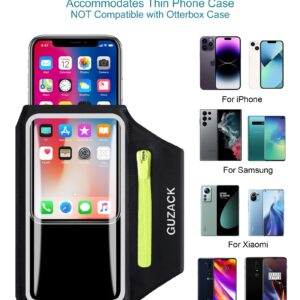 Cell Phone Armband with Zipper Pocket, Phone Holder for Running Armband for iPhone 15 14 13 12 11 Pro Max, Galaxy S23 S22 - [Fit Up to 6.8” All Phones] Sports Arm Holder with Key Pocket & Card Slot