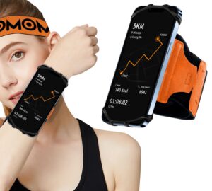 hlomom running wristband phone holder,jogging wrist bands 360° rotatable & detachable compatible with all 4.5-7 inch cellphone for iphone 15/14/pro/promax/13/12/11/mini/xs/xr,for workout cycling