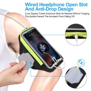 6.8'' Arm Band for Phone for Running, Running Gear Essentials for Thick Phone Case, Running Phone Holder Armband Bag for iPhone 15 14 13 12 11 Pro Max Galaxy with Car Home Key Zipper Earphone Pocket