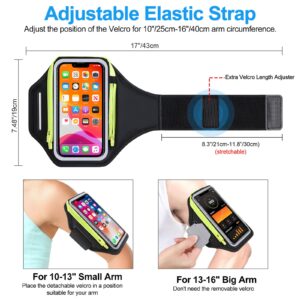 6.8'' Arm Band for Phone for Running, Running Gear Essentials for Thick Phone Case, Running Phone Holder Armband Bag for iPhone 15 14 13 12 11 Pro Max Galaxy with Car Home Key Zipper Earphone Pocket