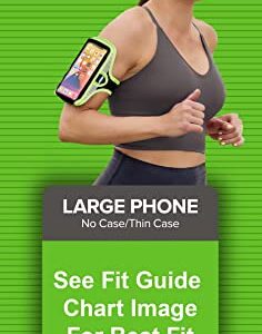 Tune Belt AB91RY Cell Phone Armband Holder Case for iPhone 11/12/13/14/15, 12/13/14/15 Pro, 11 Pro Max, XS Max, XR, Galaxy S21/S22/S23 Plus & More for Running & Working Out (Neon Yellow Reflective)