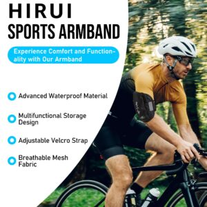 HiRui Universal Sports Armband Comfort Running Armband and Wristband Cell Phone Holder for Exercise Workout, Compatible with iPhone 15/14/Plus/Pro/13 Samsung Galaxy All Phones, Adjustable (Black)