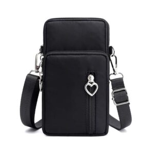 women crossbody cell phone purse wallet case wristband armband bag for samsung galaxy s23 ultra s22 ultra s21 ultra note 20 a14 a13 a03s a53 5g, iphone 14 pro max, moto g stylus 2022 oneplus (black-l)