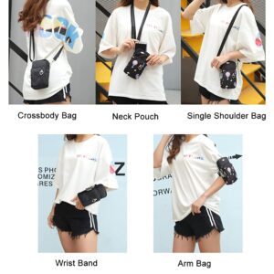 Women Crossbody Cell Phone Purse Wallet Case Wristband Armband Bag for Samsung Galaxy S23 Ultra S22 Ultra S21 Ultra Note 20 A14 A13 A03S A53 5G, iPhone 14 Pro Max, Moto G Stylus 2022 OnePlus (Black-L)