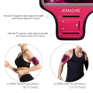 Galaxy Note 10+, 9, 8 Armband, JEMACHE Gym Run Workout Water Resistant Arm Band Case for Samsung Galaxy Note 8/9/10 Plus with Key Holder (Rose)