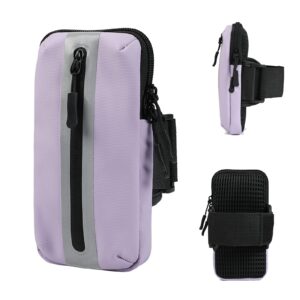 prime comfort running phone holder armband, iphone arm bands for exercise, running arm bands for cell phone, phone purse cell phone holder for walking (purple)